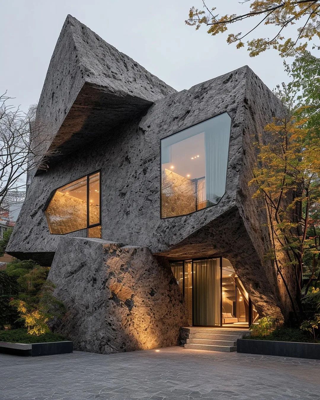 idreamhouse@instagram on Pinno: Dream Stone House 💚 ᅠ ᅠ ᅠᅠ By @shael.ai@...