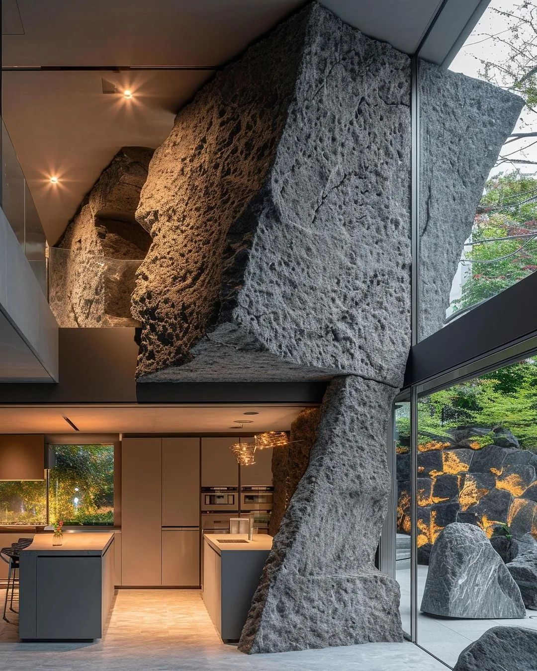 idreamhouse@instagram on Pinno: Dream Stone House 💚 ᅠ ᅠ ᅠᅠ By @shael.ai@...