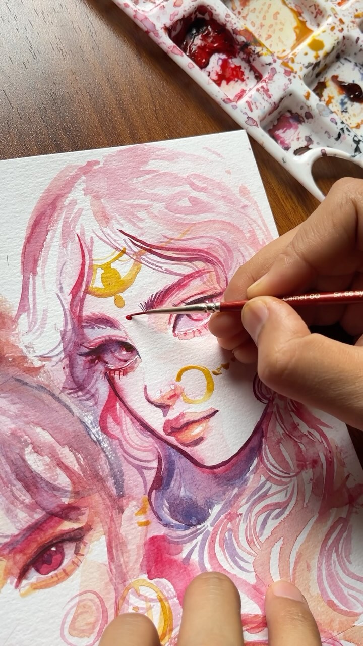 ps.rathour@instagram on Pinno: Today’s watercolors portrait practice us...