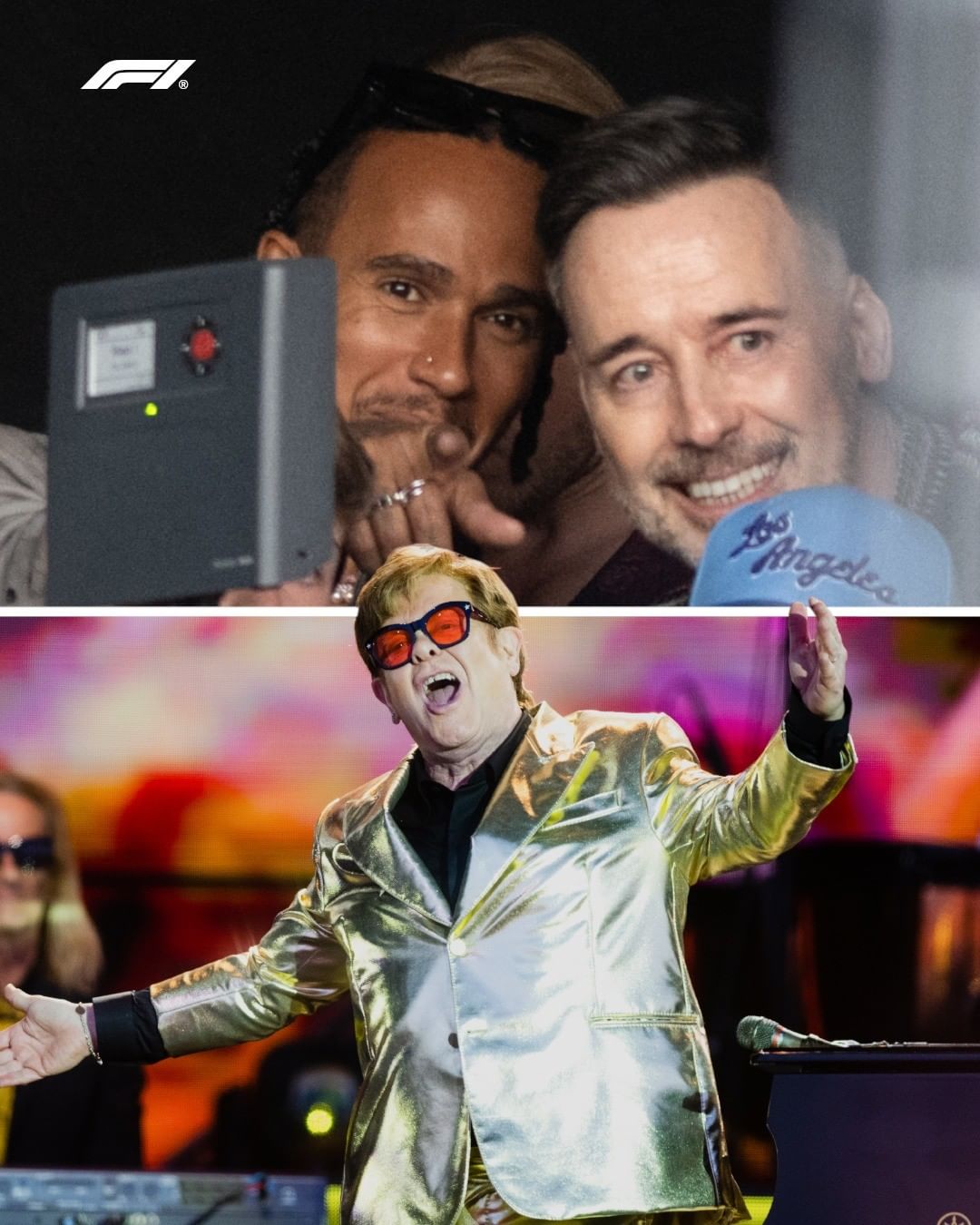 f1@instagram on Pinno: Iconic 🤩 Lewis Hamilton joined Elton John's ...