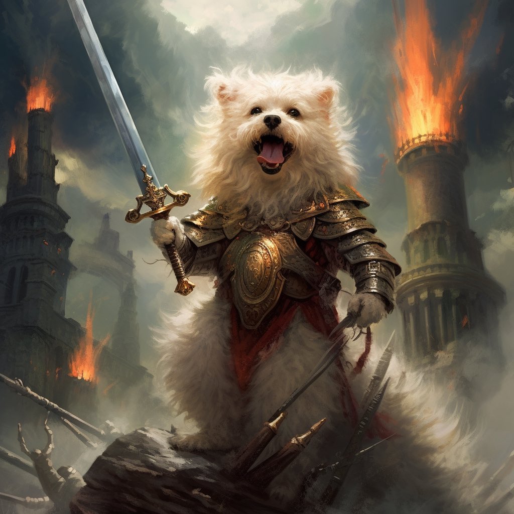 AI Characters Art on Pinno: Dog Knights #aiart #aiartworks #aiartda...