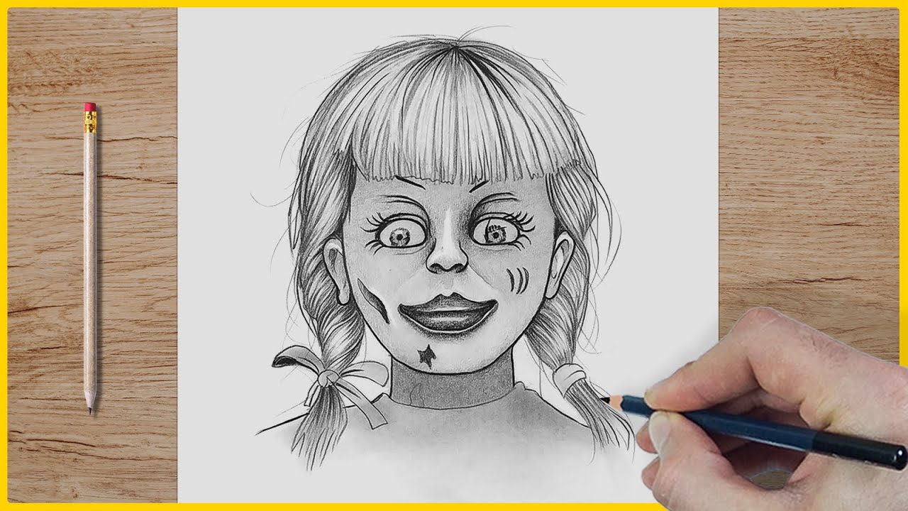 NiceDraw@youtube on Pinno: How to Draw a Annabelle Doll Pencil Draw...