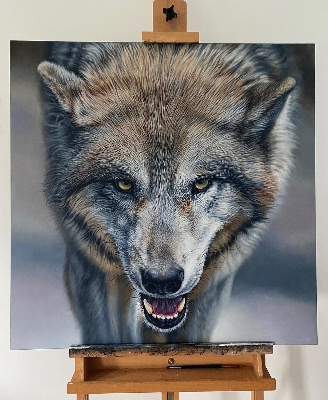 Acrylic Wolf Painting