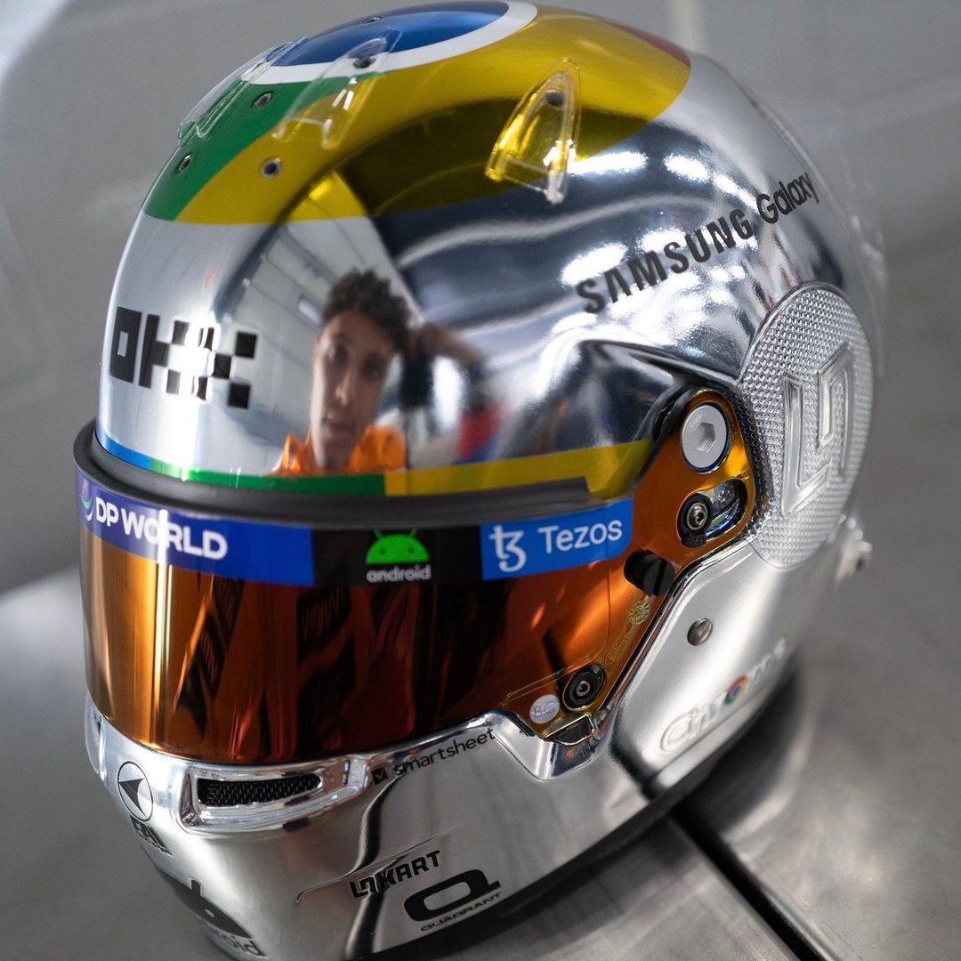 f1@instagram on Pinno: Shiny new helmets for Silverstone! 🤩 La...