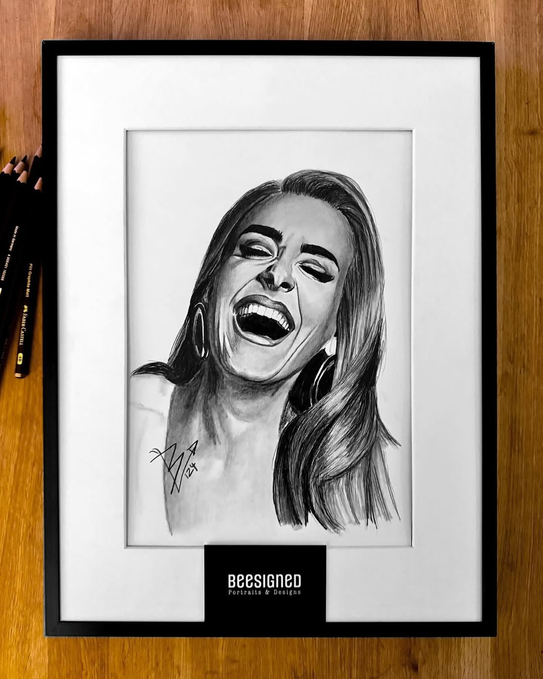 crystieart@instagram on Pinno: This is my framed drawing of @adele@inst...