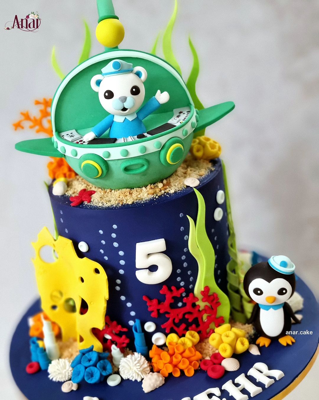 anar.cake@instagram on Pinno: 🪼🪸🐡 Happy Birthday RADMEHR 🐠🐚🐬 کیک فوند...