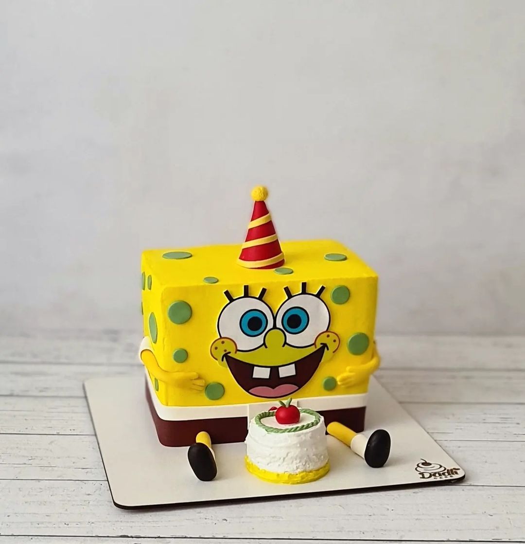 Dadli Cake Instagram On Pinno کیک پرطرفدار باب اسفنجی 💛 خامه ای وزن