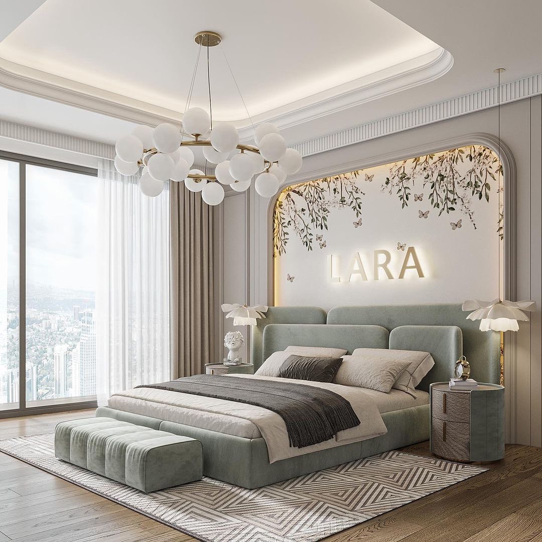 luxy___homes@instagram on Pinno: LARA BEDROOM 🤍💚 Dreamy Modern Bedroom de...