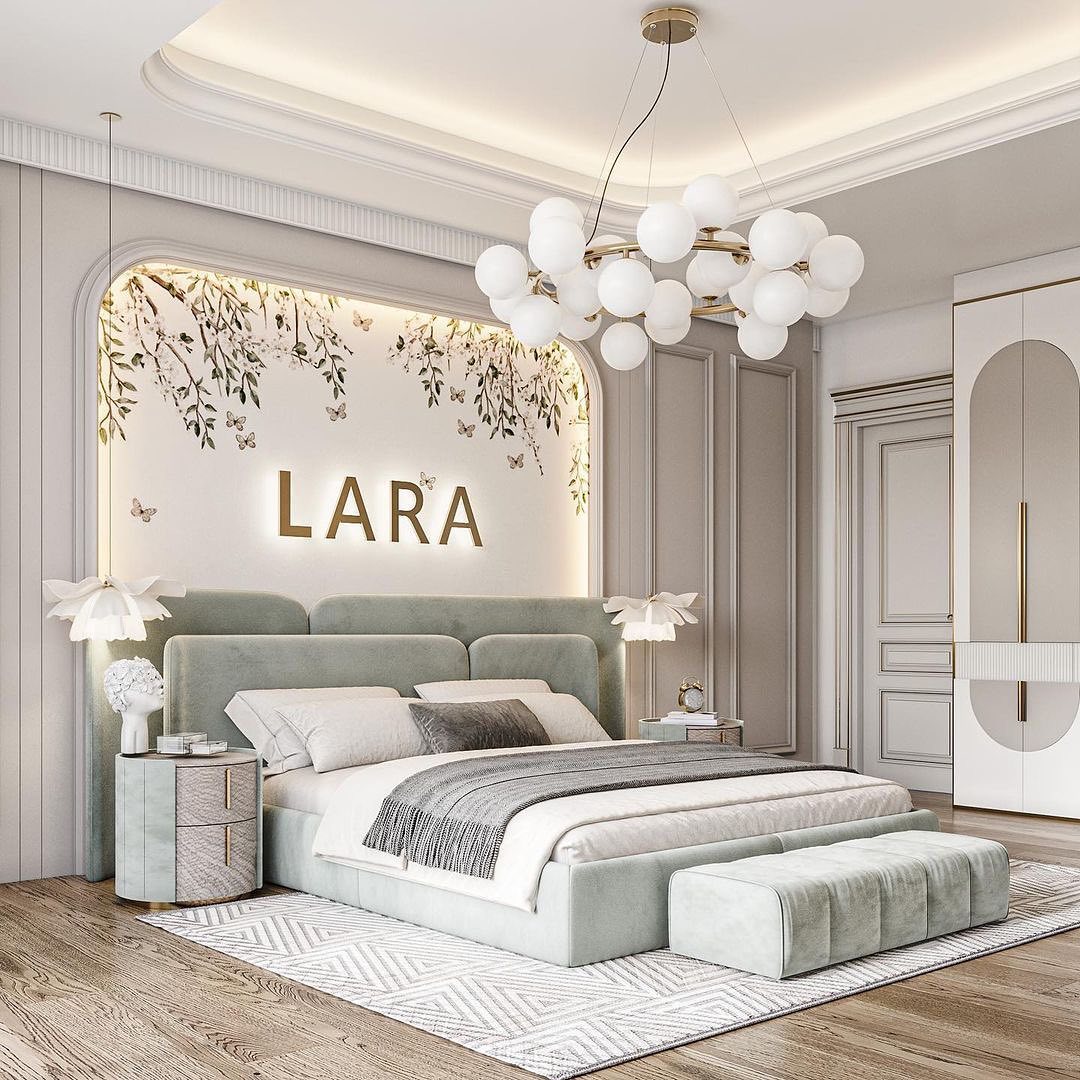 luxy___homes@instagram on Pinno: LARA BEDROOM 🤍💚 Dreamy Modern Bedroom de...